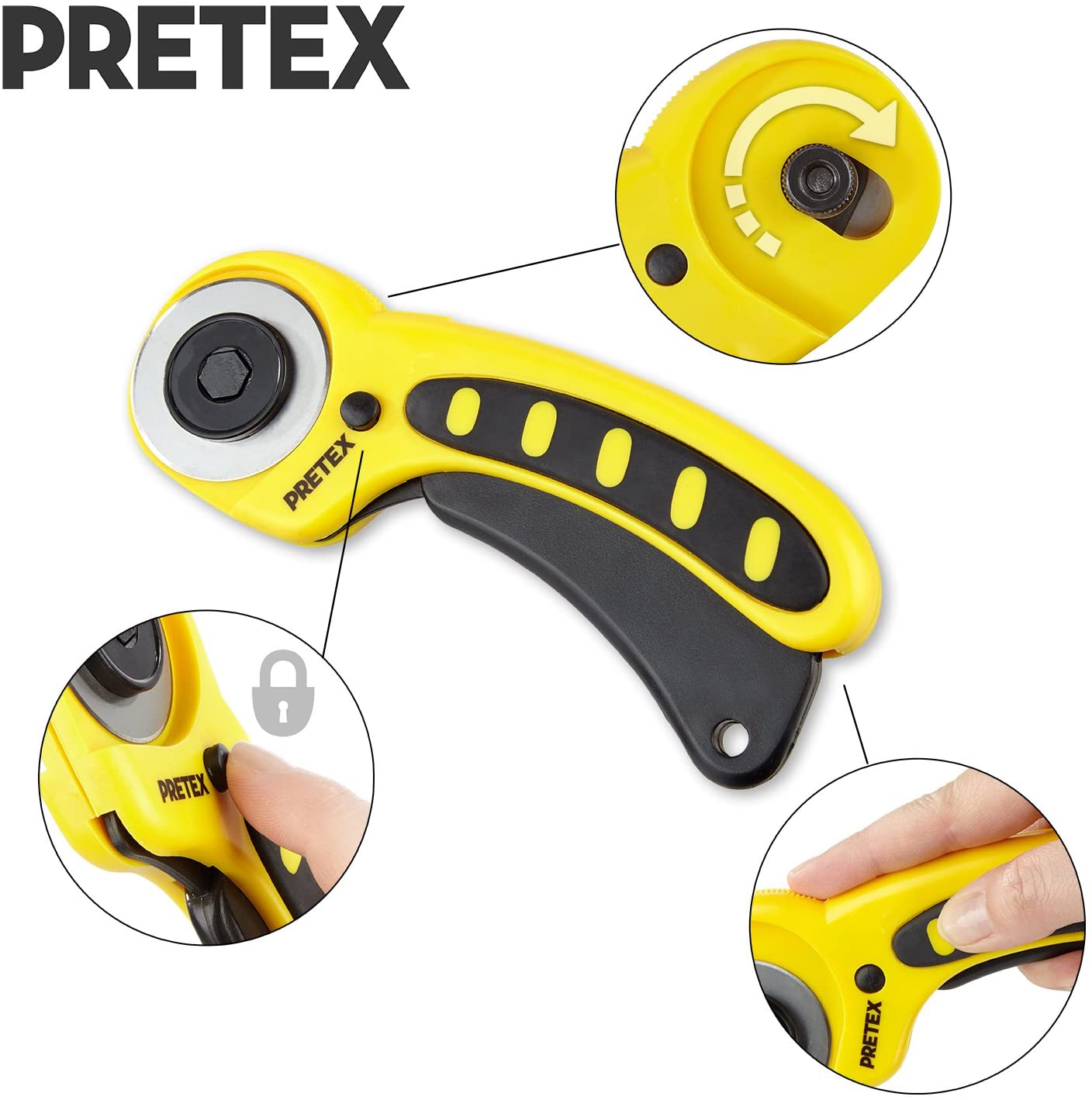 PRETEX Premium Rotary Cutter incl. replacement blades with safety ...
