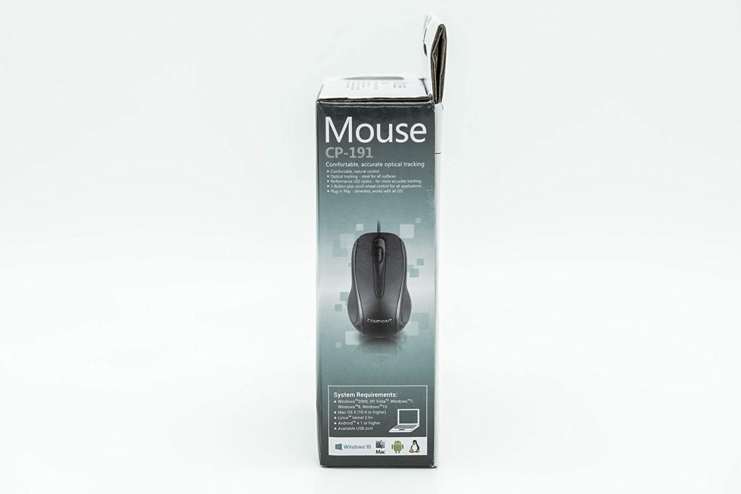 Compoint Optical Mouse USB 3-Button Scroll-Wheel Black – BigaMart