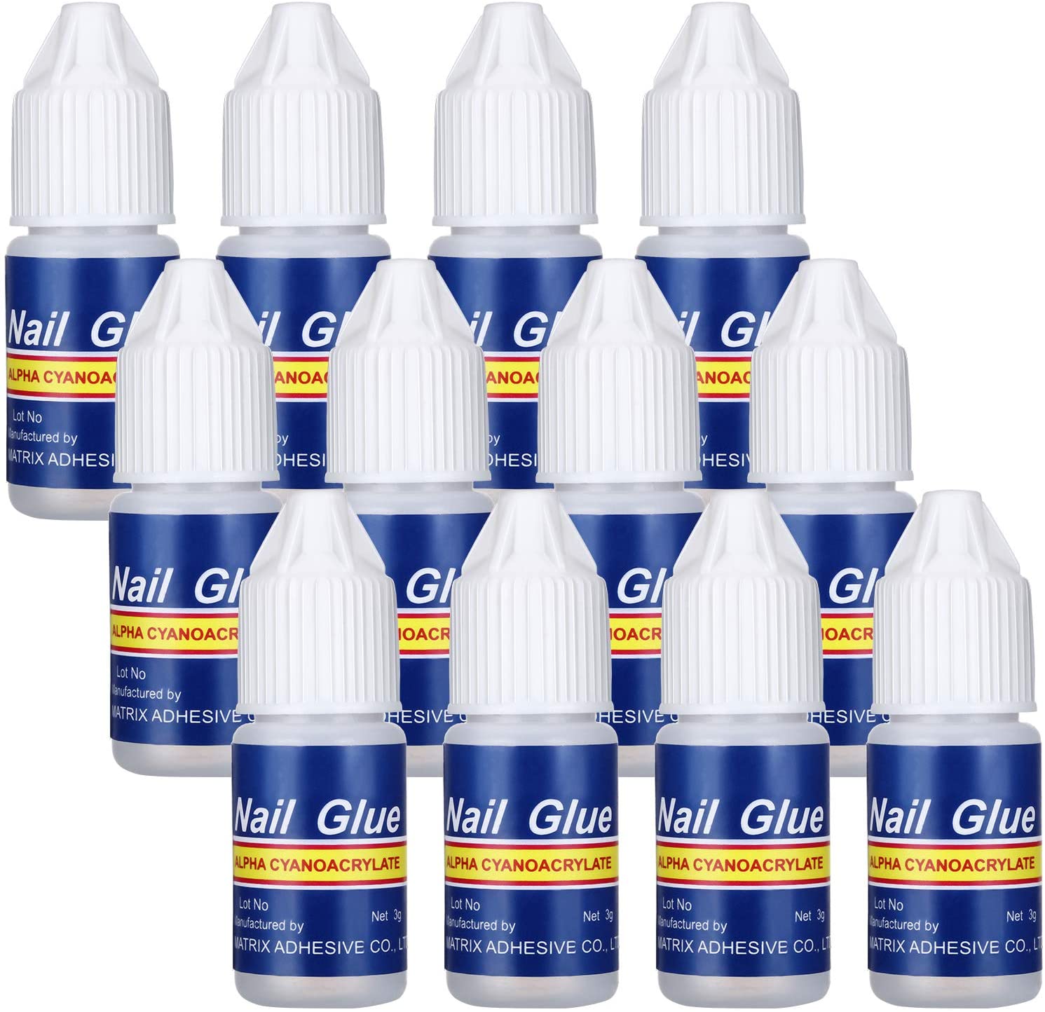12 Bottles Nail Glue Quick Drying Nail Glue Adhesive Beauty Nail False ...