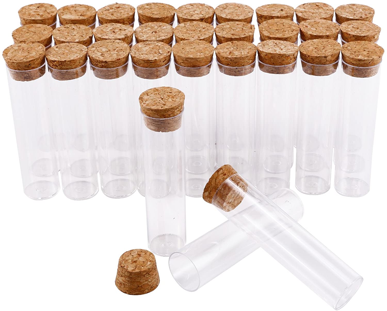 Anladia Clear Plastic Test Tubes 5ml with Blue Screw Caps Sample ...