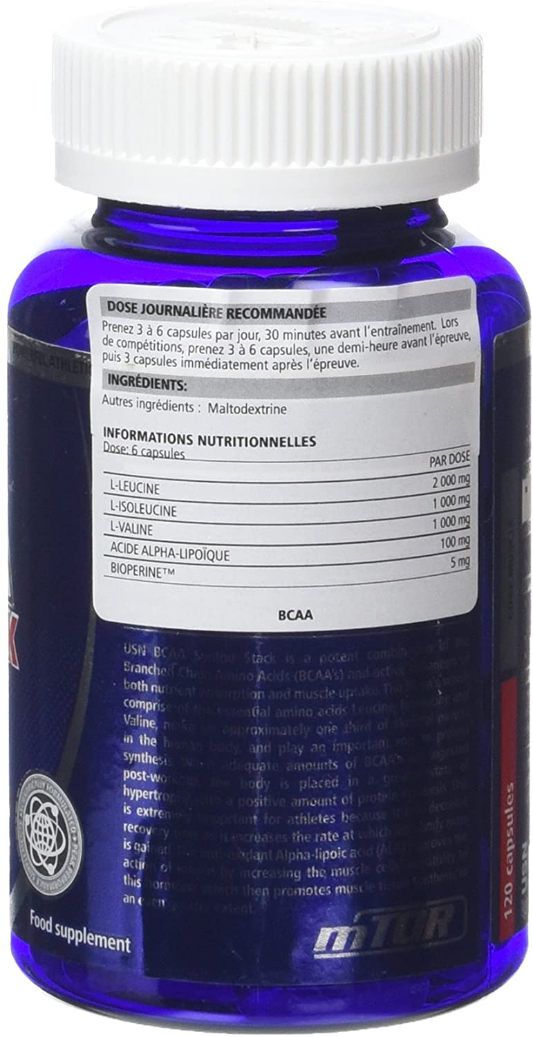 USN BCAA Syntho Stack Essential Amino Acid Stack Capsules – Tub of 120 ...