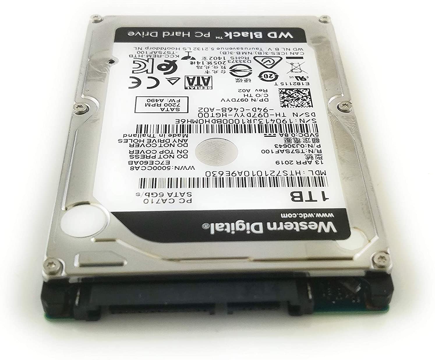 Dell HDD 1TB 7.2k 2.5″ Inch 9.5MM SATA Laptop Hard Drive 7K1000 6GBPS ...