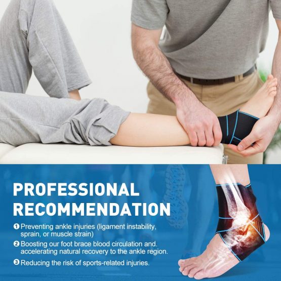 WASPO Ankle Support Brace 2 Pack, Adjustable Ankle Brace Wrap Strap for ...