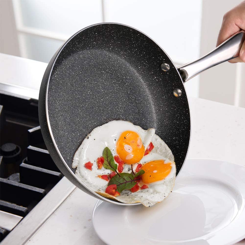 SKY LIGHT Frying Pan Induction 24cm, Stone-Derived Nonstick Coating ...