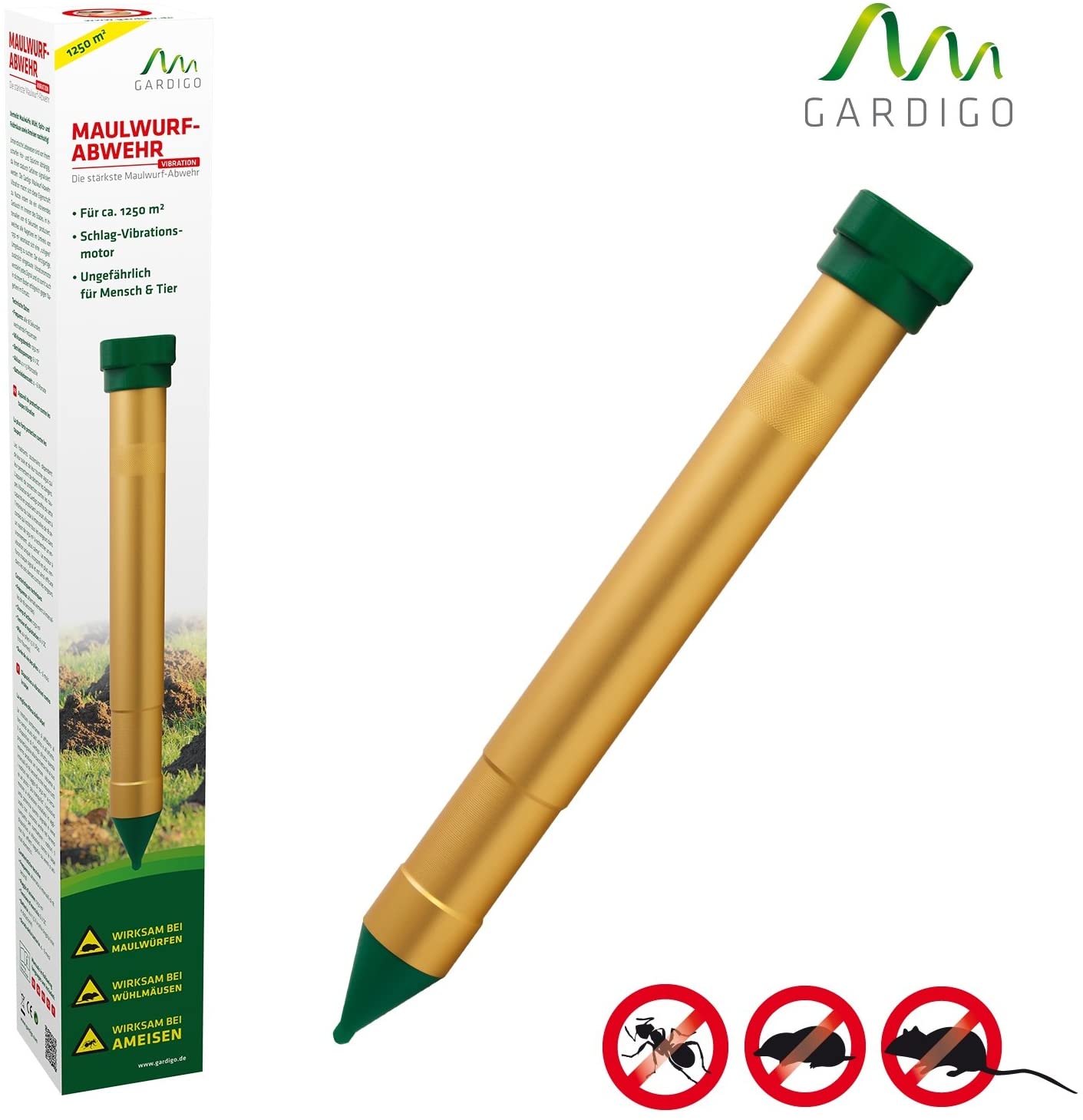 Gardigo – Vibrasonic Mole Repeller | Mole, Vole and Ant Deterrent ...