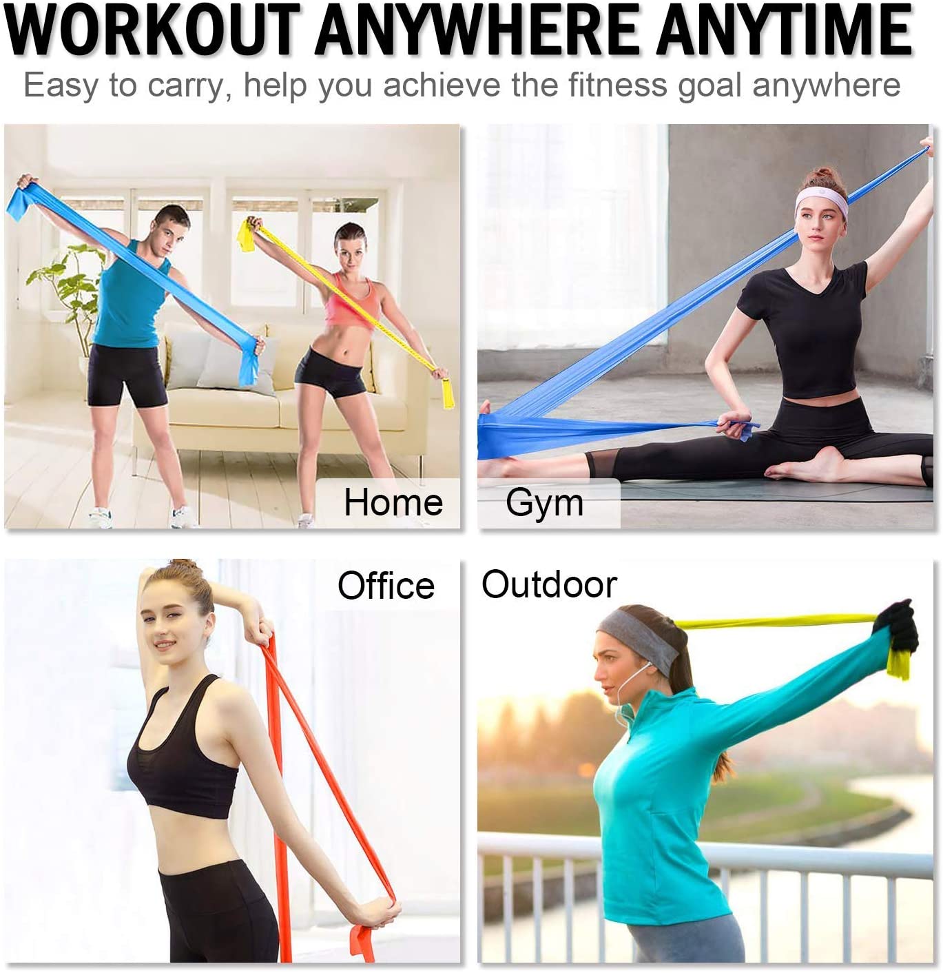 SYOSIN Resistance Band, （set 3）Professional Exercise Band with Anchor ...