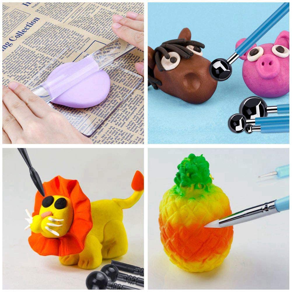 Clay Sculpting Tool Set 15 pcs Polymer Clay Pottery Tools, Ball Stylus ...