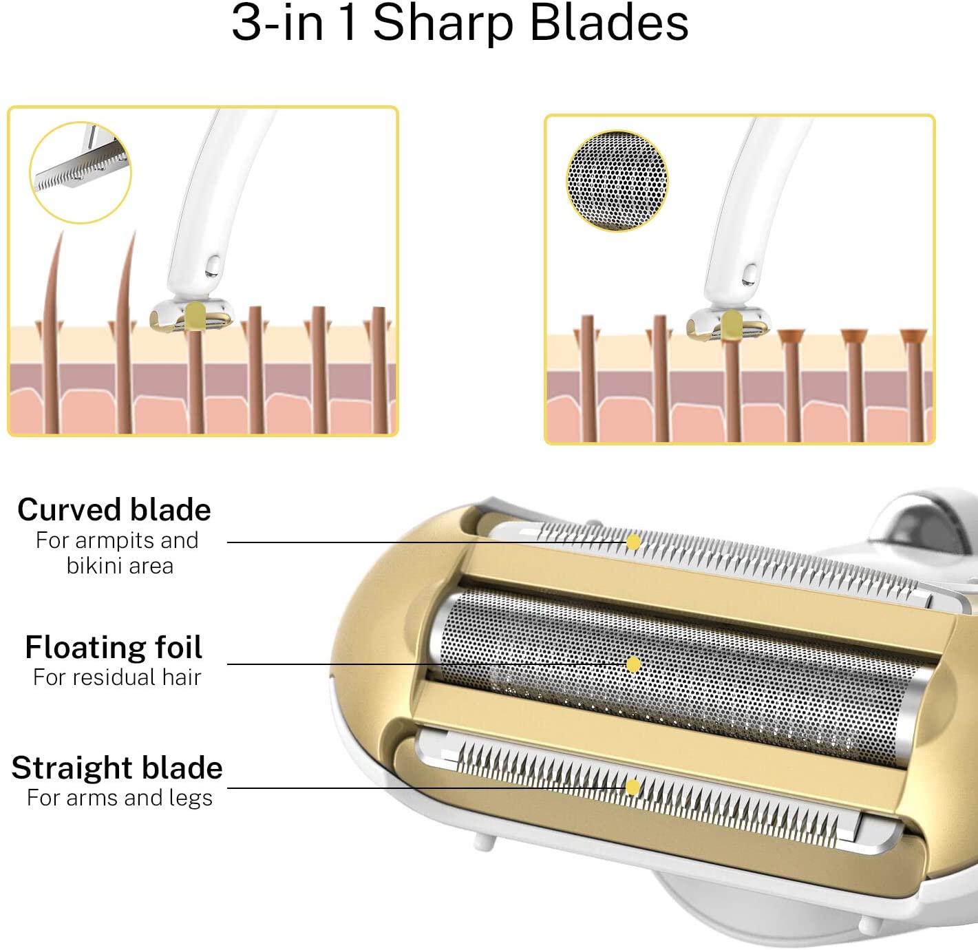 Electric Lady Shaver, Misiki Women’s Razor Rechargeable Bikini Trimmer ...