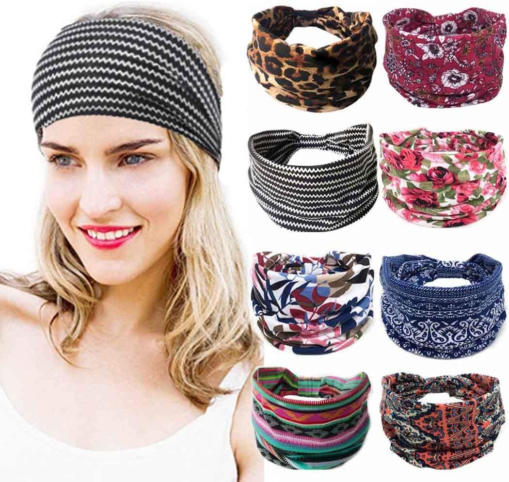 Bohend Boho Wide Headbands Black Bohemian Hair Bands Sport Knot ...