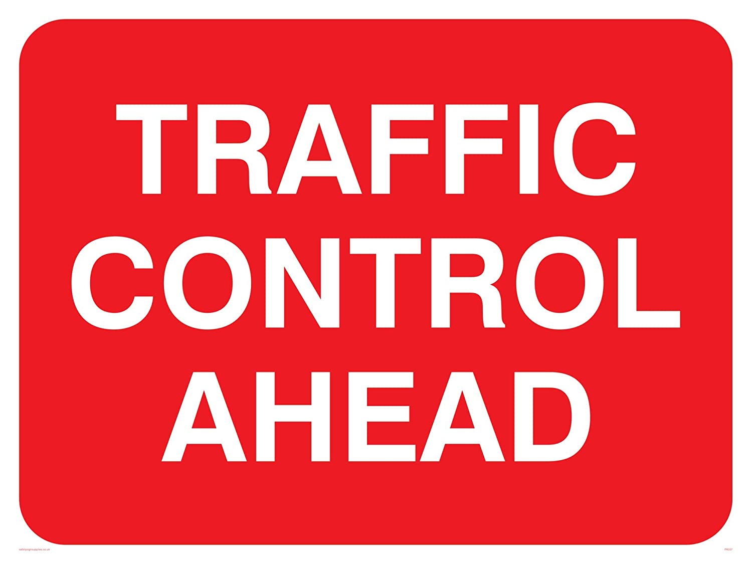 Viking Signs PR557-A1L-3M”Traffic Control Ahead” Sign, Plastic, 3 mm ...