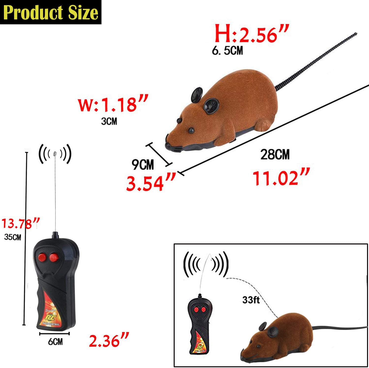 bluesees Remote Control Rat Toys, RC Wireless Control Rat Electronic ...