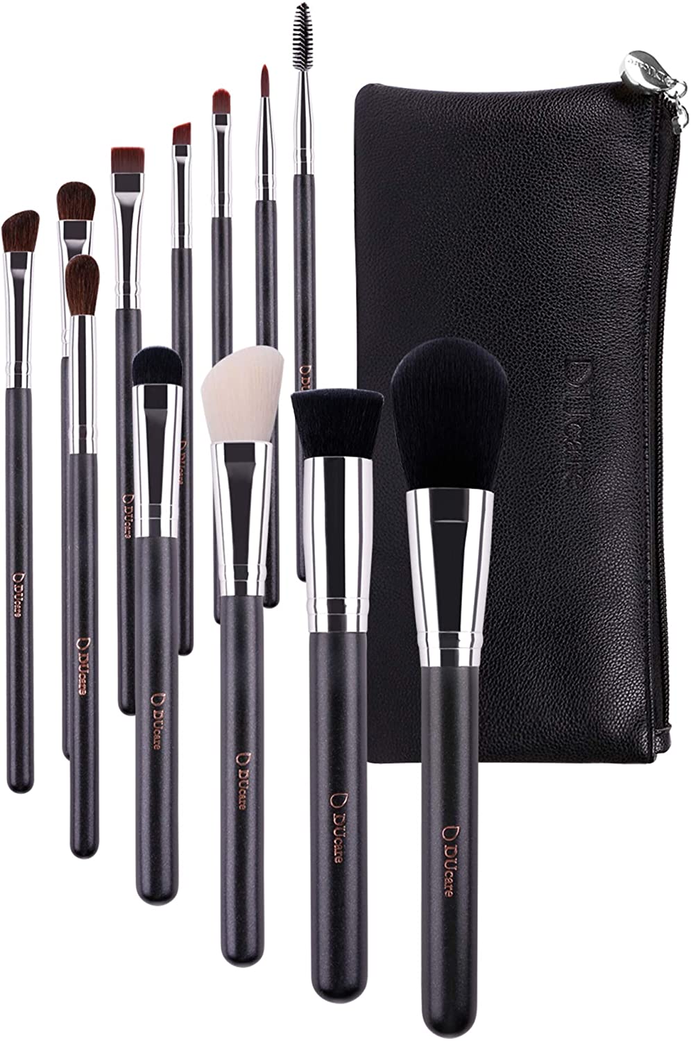 DUcare Makeup Brushes Red 10 Piece Makeup Brush Set with Case Premium Synthetic Hairs Kabuki ...