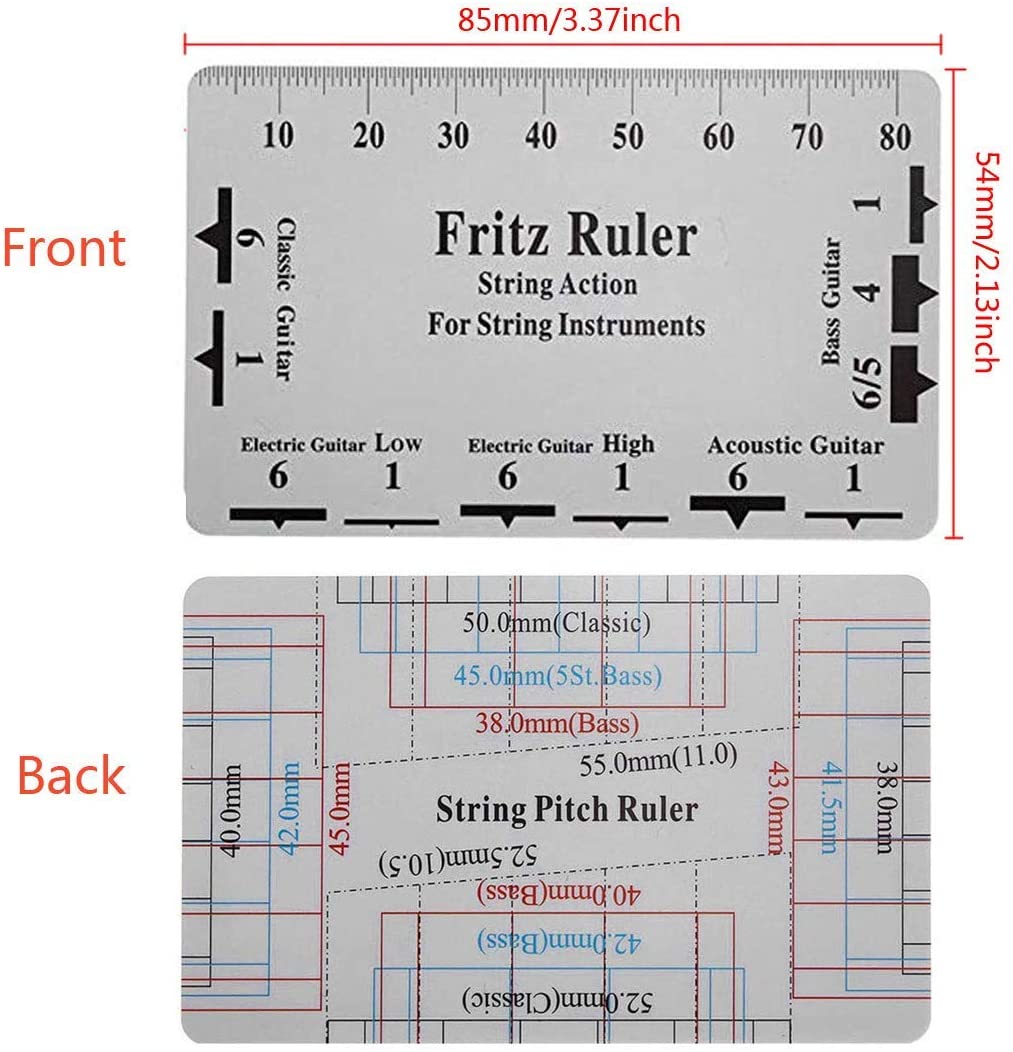 Guitar Bass Luthier Tool with 9Pcs Understring Radius Gauge, 32 Blades ...
