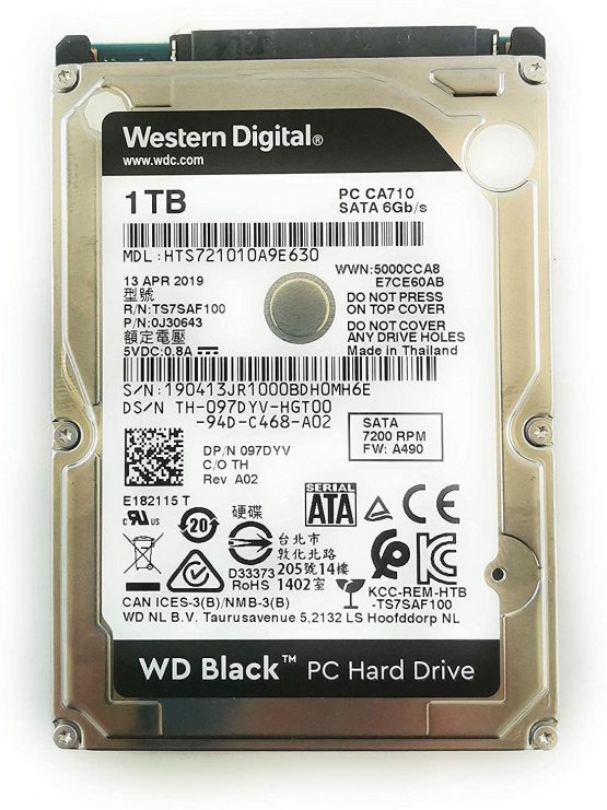 Dell HDD 1TB 7.2k 2.5″ Inch 9.5MM SATA Laptop Hard Drive 7K1000 6GBPS ...