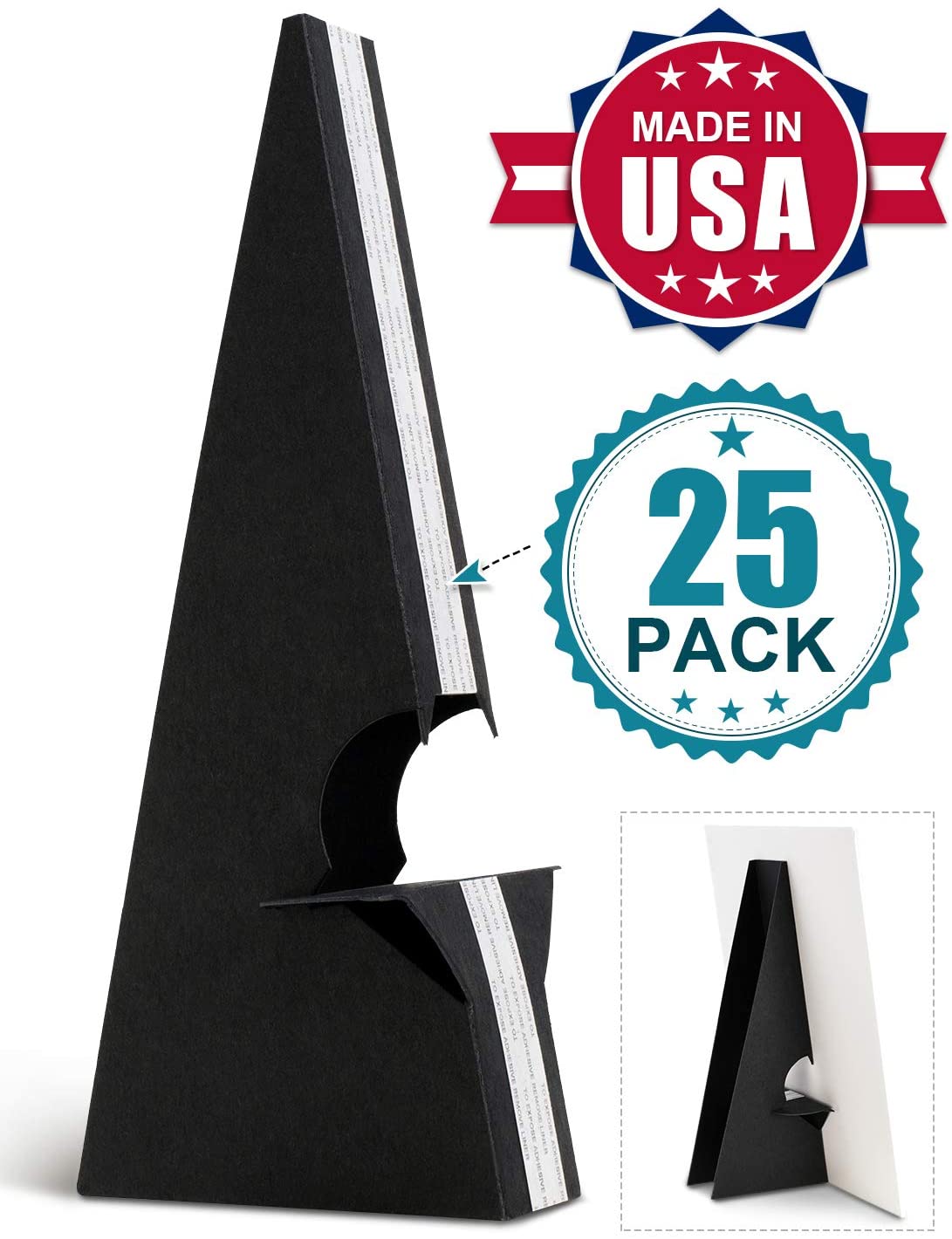 Lineco, Pack of 25, 7″ White Adhesive Easel Back Self Stick, Double ...