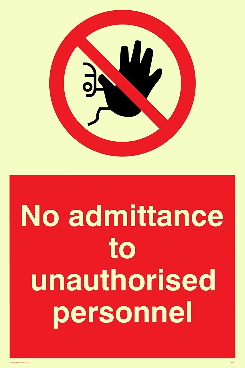 Viking Signs PA32-A4P-P”No Admittance To Unauthorised Personnel” Sign ...