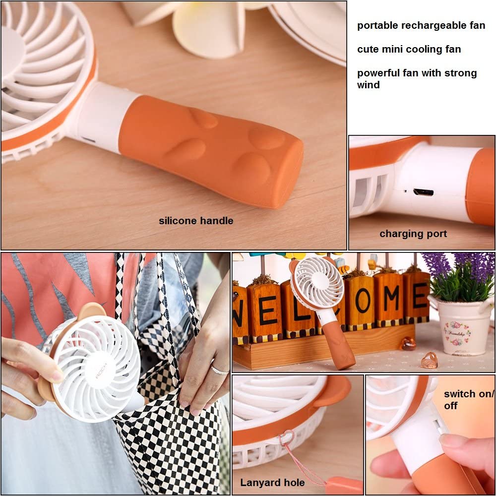 Jhua Handheld Fan Portable Personal Fans USB Rechargeable With Strong ...