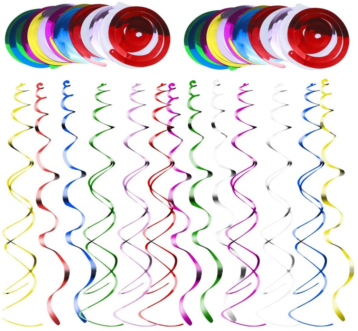 28 Pcs Party Decorations Hanging Swirl Decorations Multicolor Spiral ...