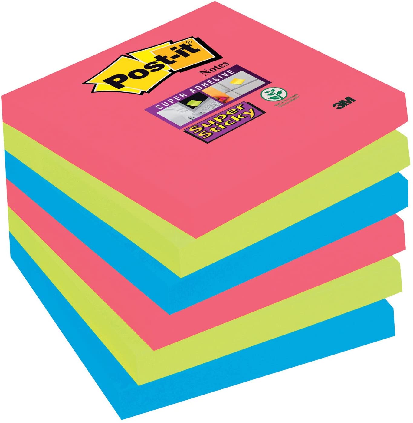 Post it Notes 76 x 76 mm Super Sticky Notes, Bora Bora Colour ...