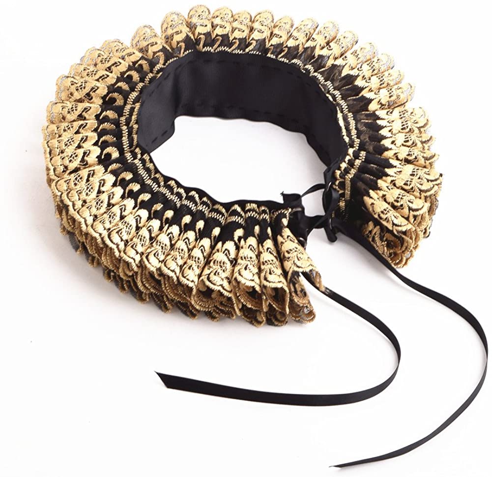 BLESSUME Renaissance Neck Ruffle Collar Victorian Elizabethan Cosplay ...
