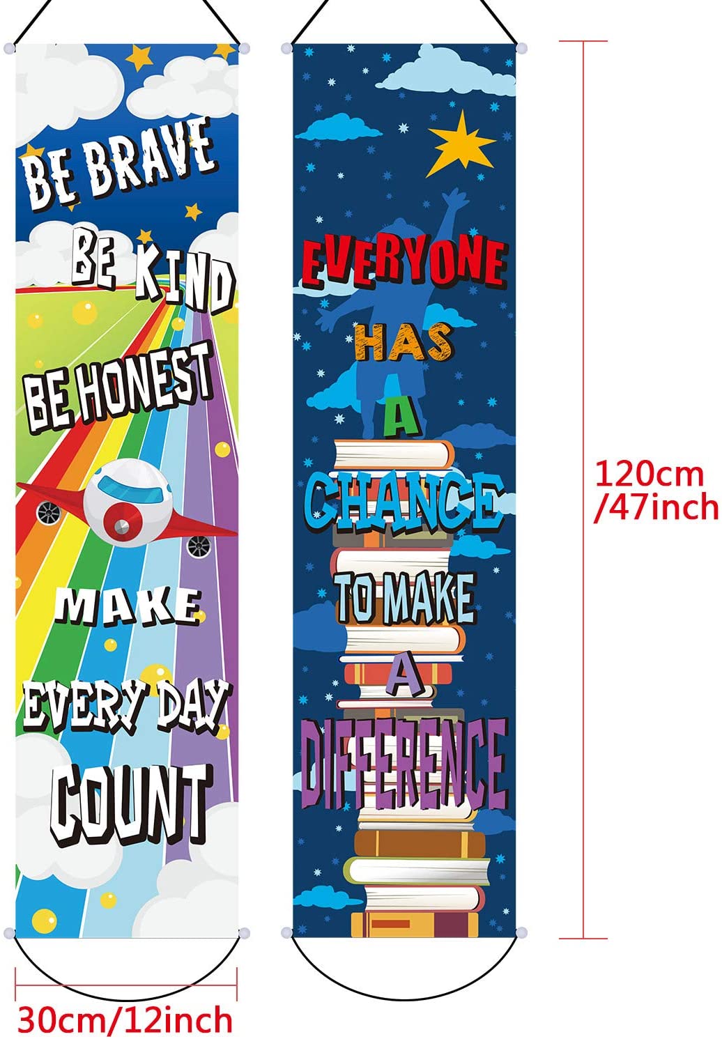 2 Pack Motivational Classroom Banners/Posters Positive Banner ...