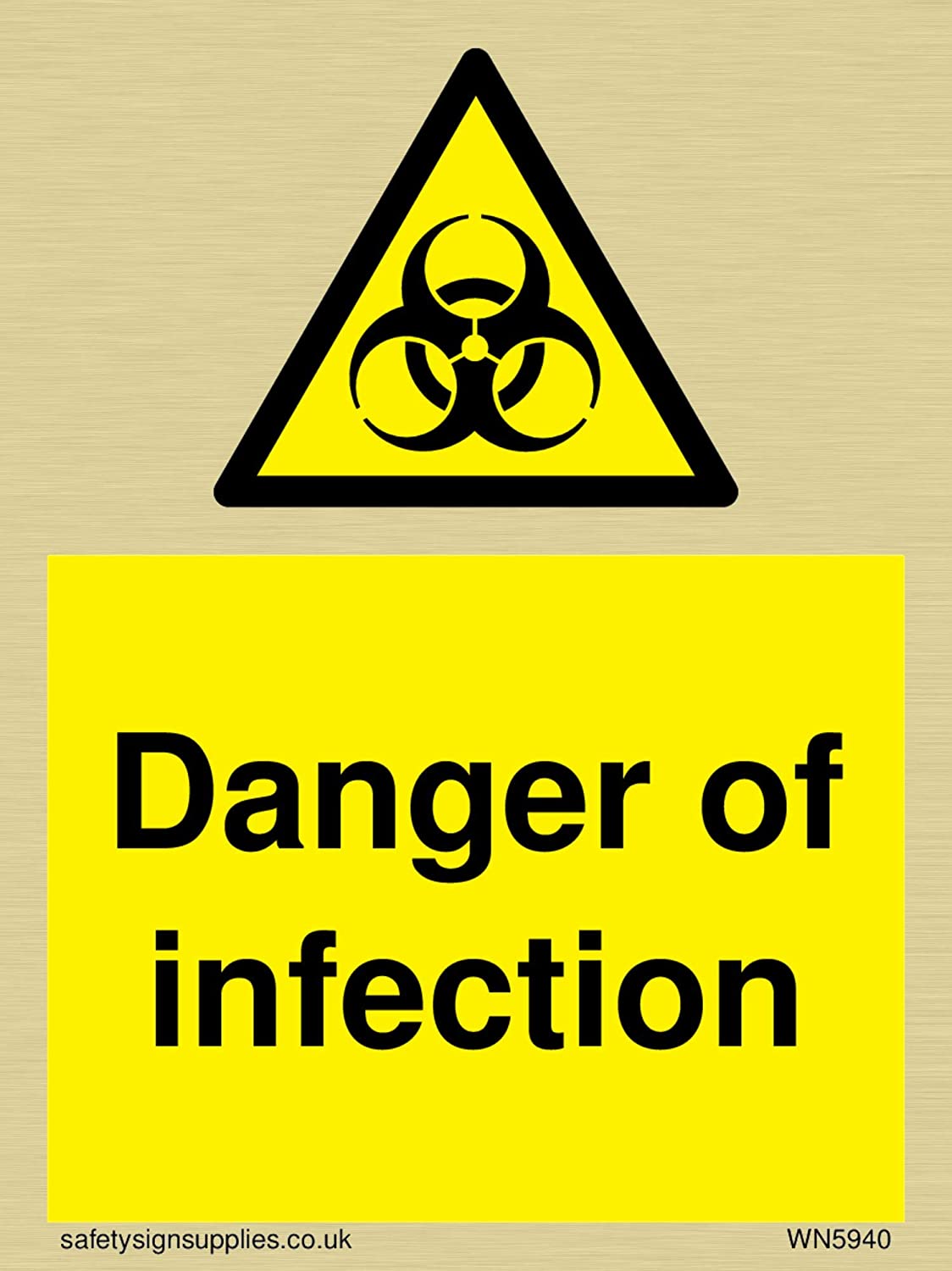Danger of infection sign – Plastic Semi-rigid Gold – BigaMart