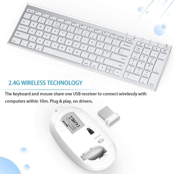 Jelly Comb Wireless Keyboard and Mouse Combo, 2.4G Wireless ...