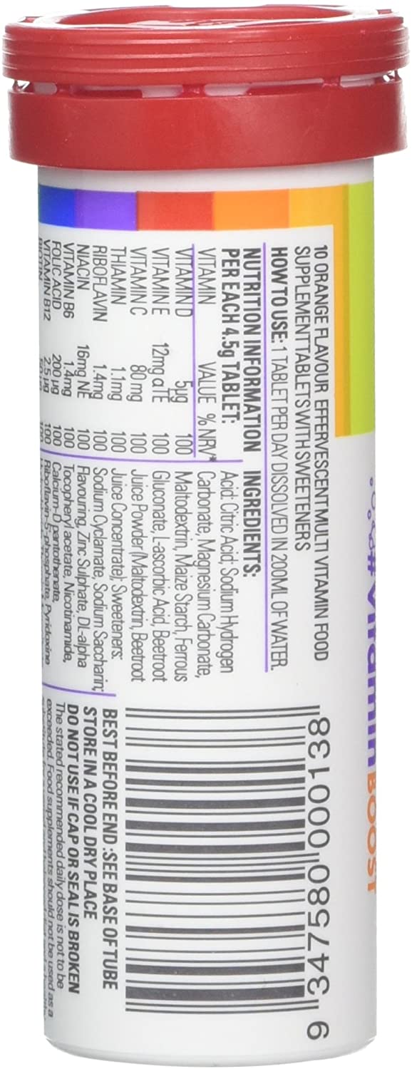 VOOST Multivitamin Effervescent Supplement Tablets 200mg, Orange ...