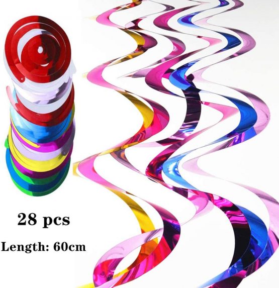 28 Pcs Party Decorations Hanging Swirl Decorations Multicolor Spiral ...