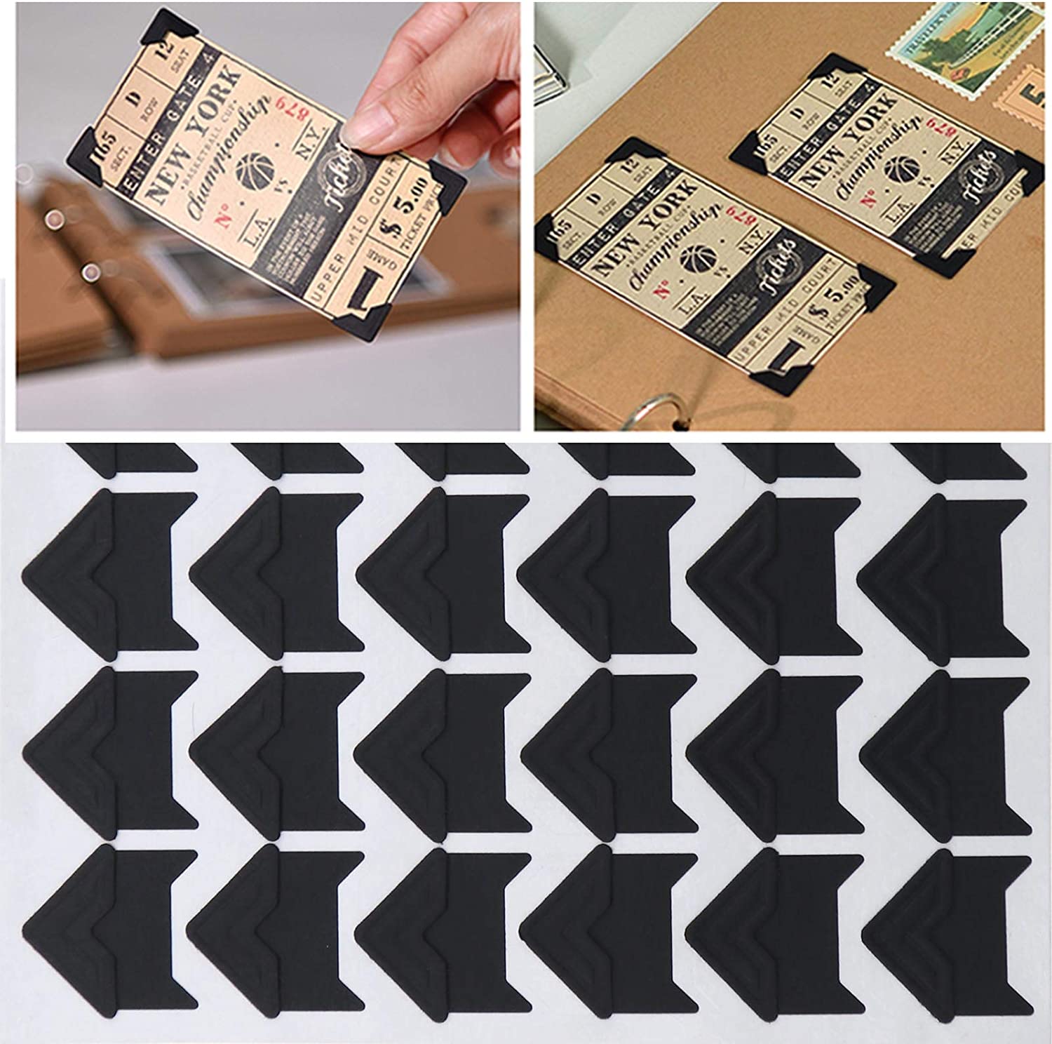YINETTECH 480 Pieces Photo Corner Stickers Self Adhesive Stickers ...
