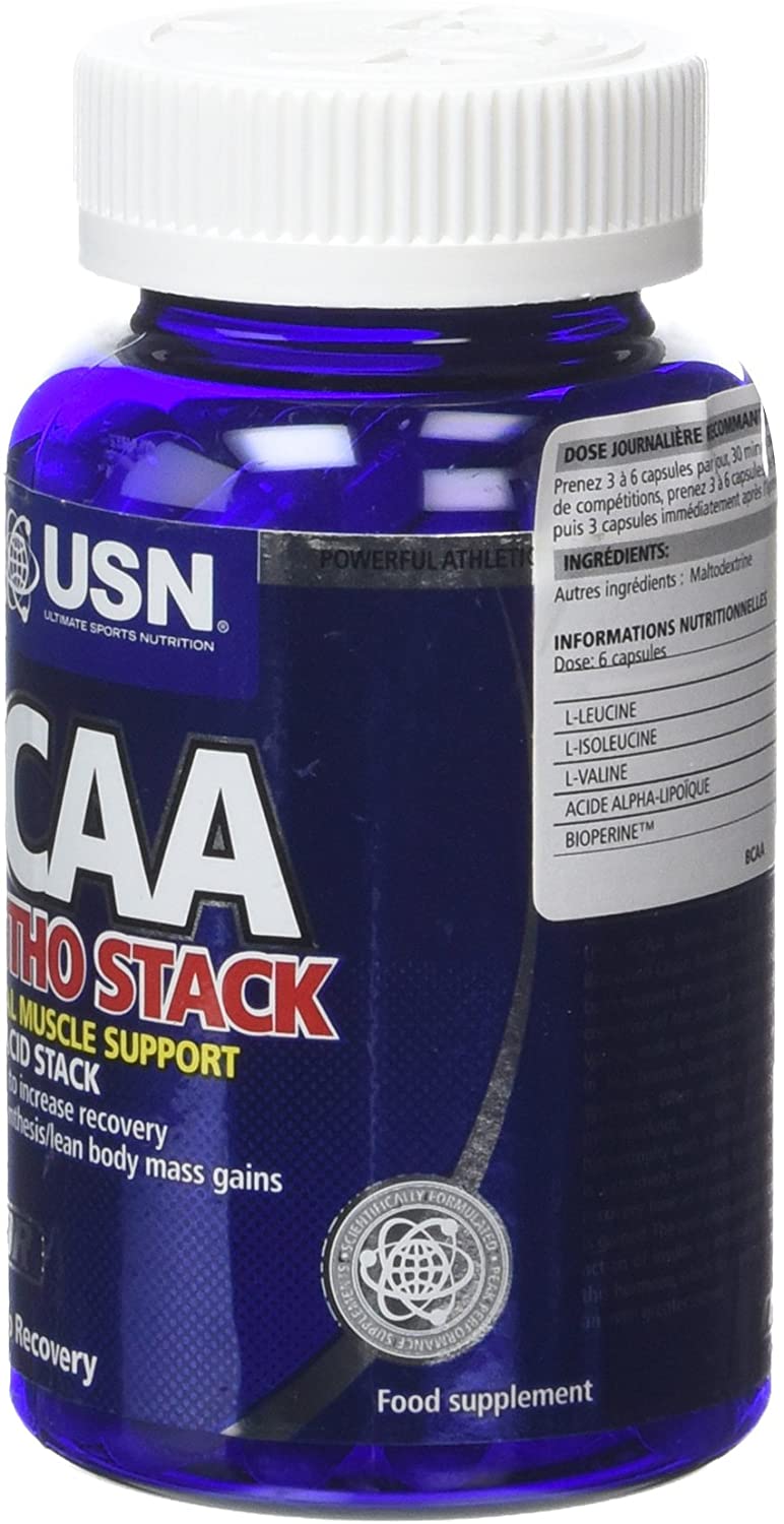 USN BCAA Syntho Stack Essential Amino Acid Stack Capsules – Tub of 120 ...