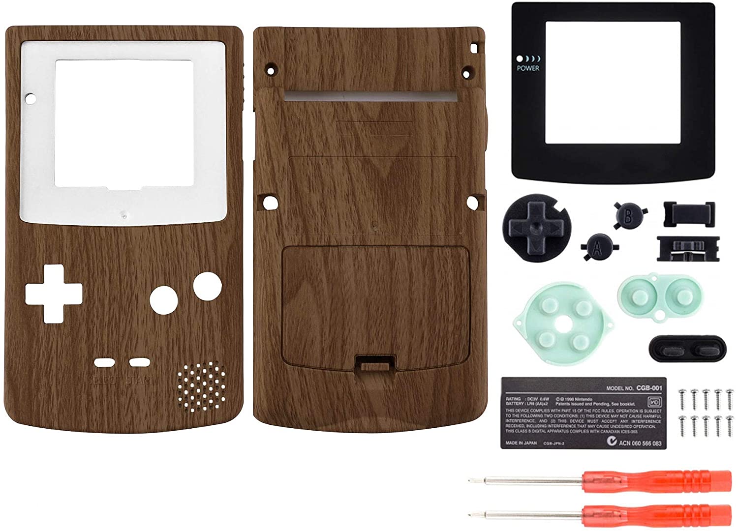 eXtremeRate White Soft Touch GBC Replacement Full Housing Shell Cover w ...