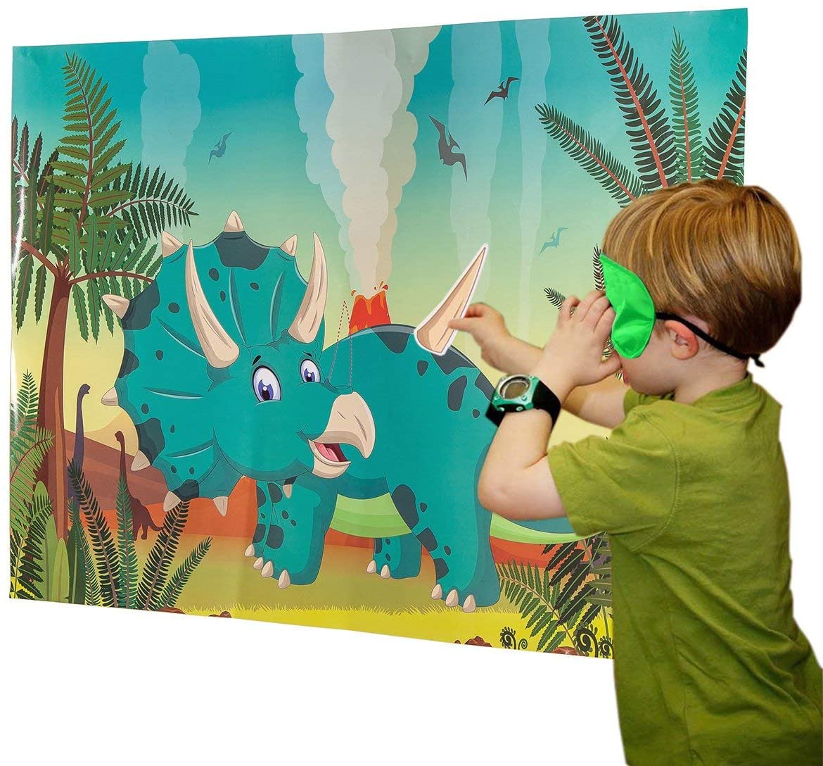 Funnlot Pin the Tail on the Dinosaur Pin the Tail Party Games Dinosaur ...