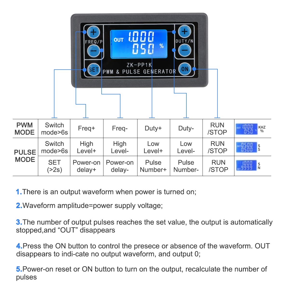 PWM Signal Generator Pulse Square Wave Rectangular Adjustable Signal ...