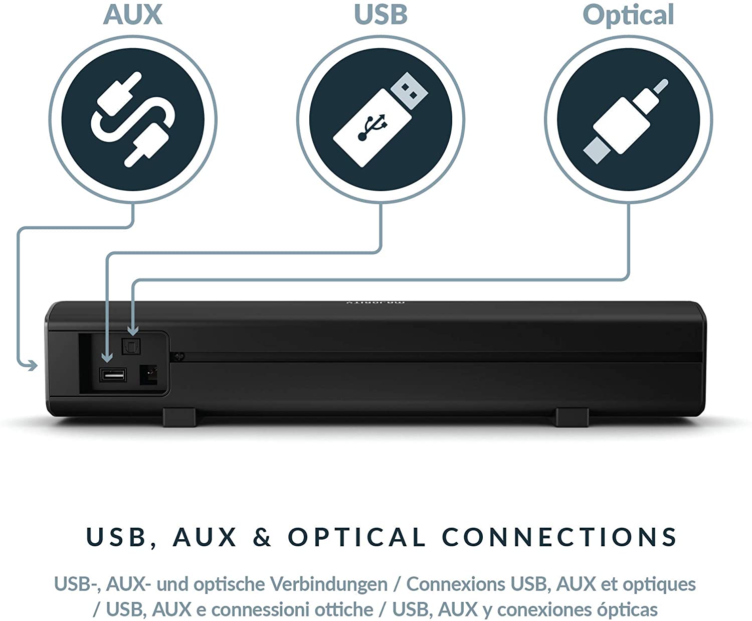 Majority Bowfell Bluetooth Soundbar for TV and Computer | 50-WATT with ...