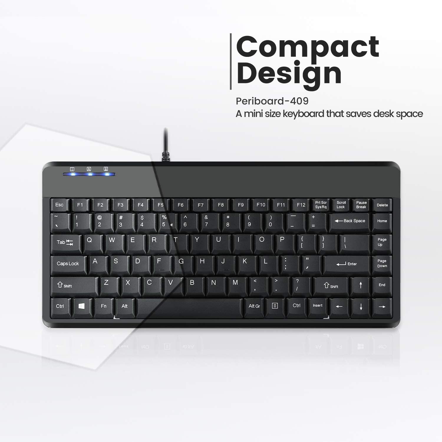 Perixx PERIBOARD-409 U Mini Keyboard – USB – 315x147x21mm – US English ...