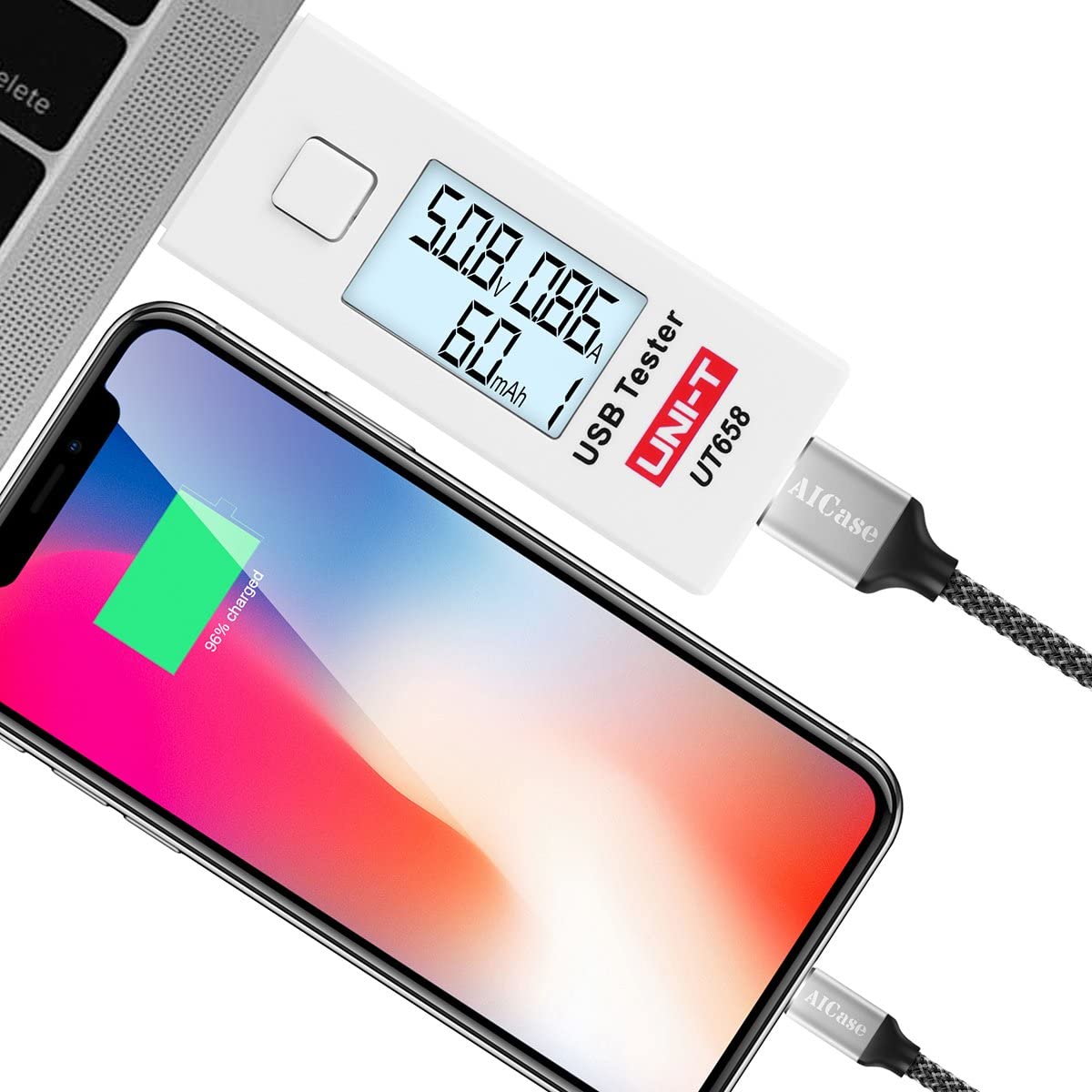 UNI-T UT658 USB Tester,DC 5.1A 30V Amp Usb Voltage Tester, Test Speed ...