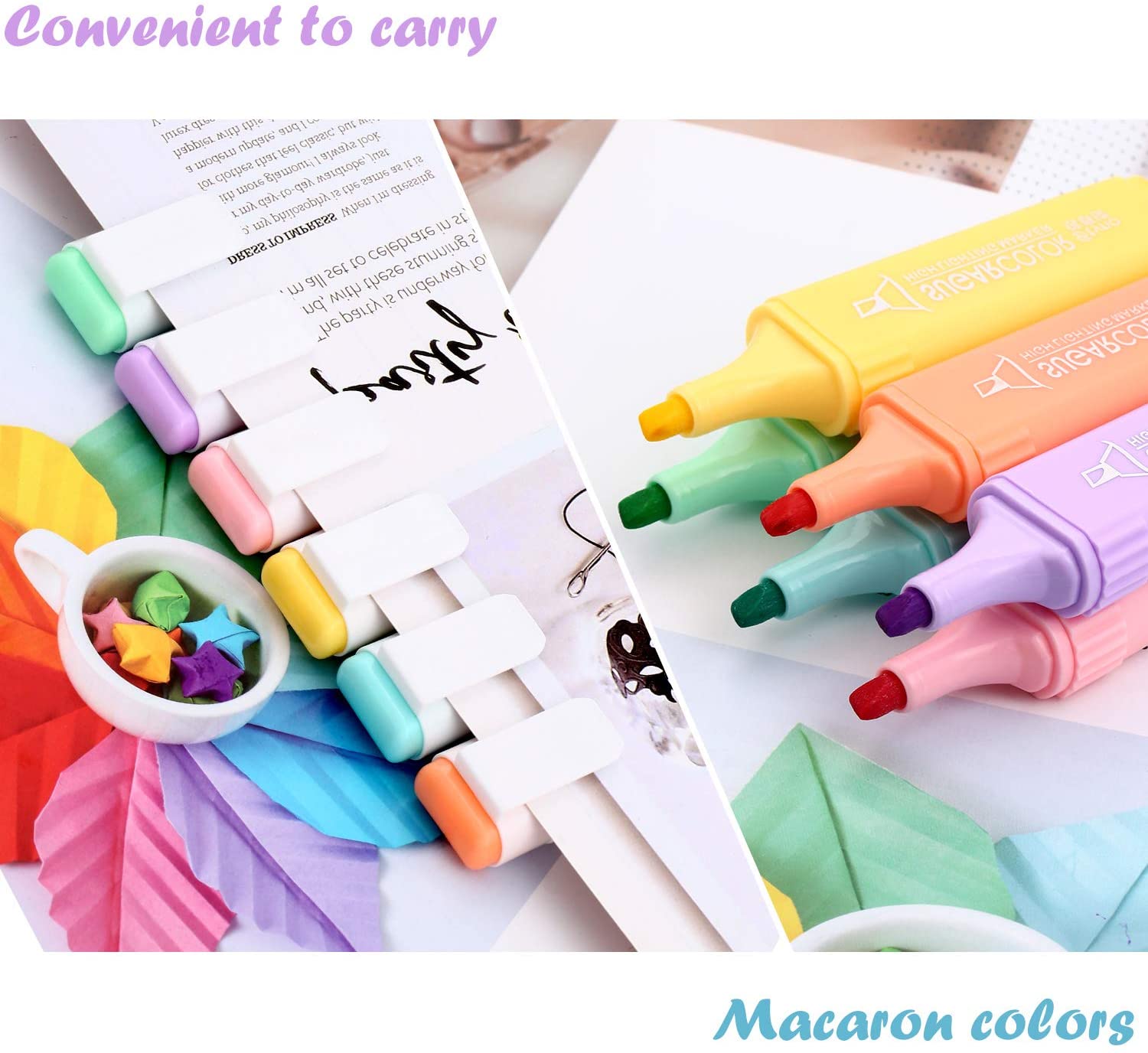 12 Pieces Highlighter Assorted Pastel Colors Macaron Colors Chisel Tip ...