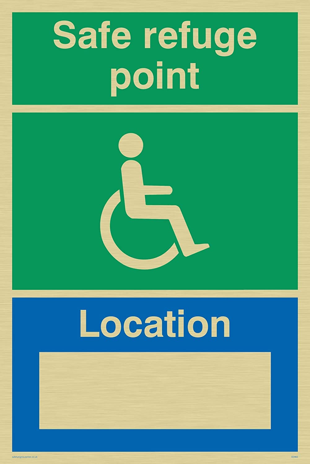 Viking Signs SD965-A4P-GV Disability”Safe Refuge Point Location” Sign ...