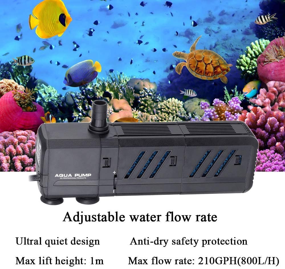 MQFORU Fish Tank Filter, Internal Aquarium Filter,Adjustable Water Pump ...