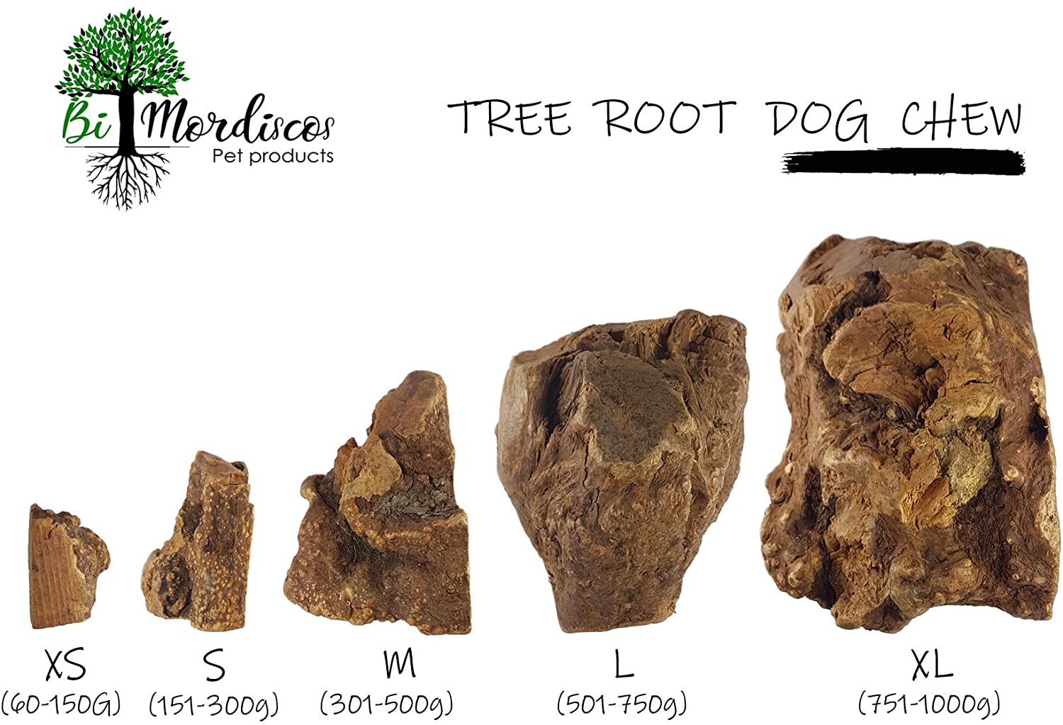 Bio Mordiscos Tree Root Dog Chew – 100% natural (XS 60-150g) – BigaMart