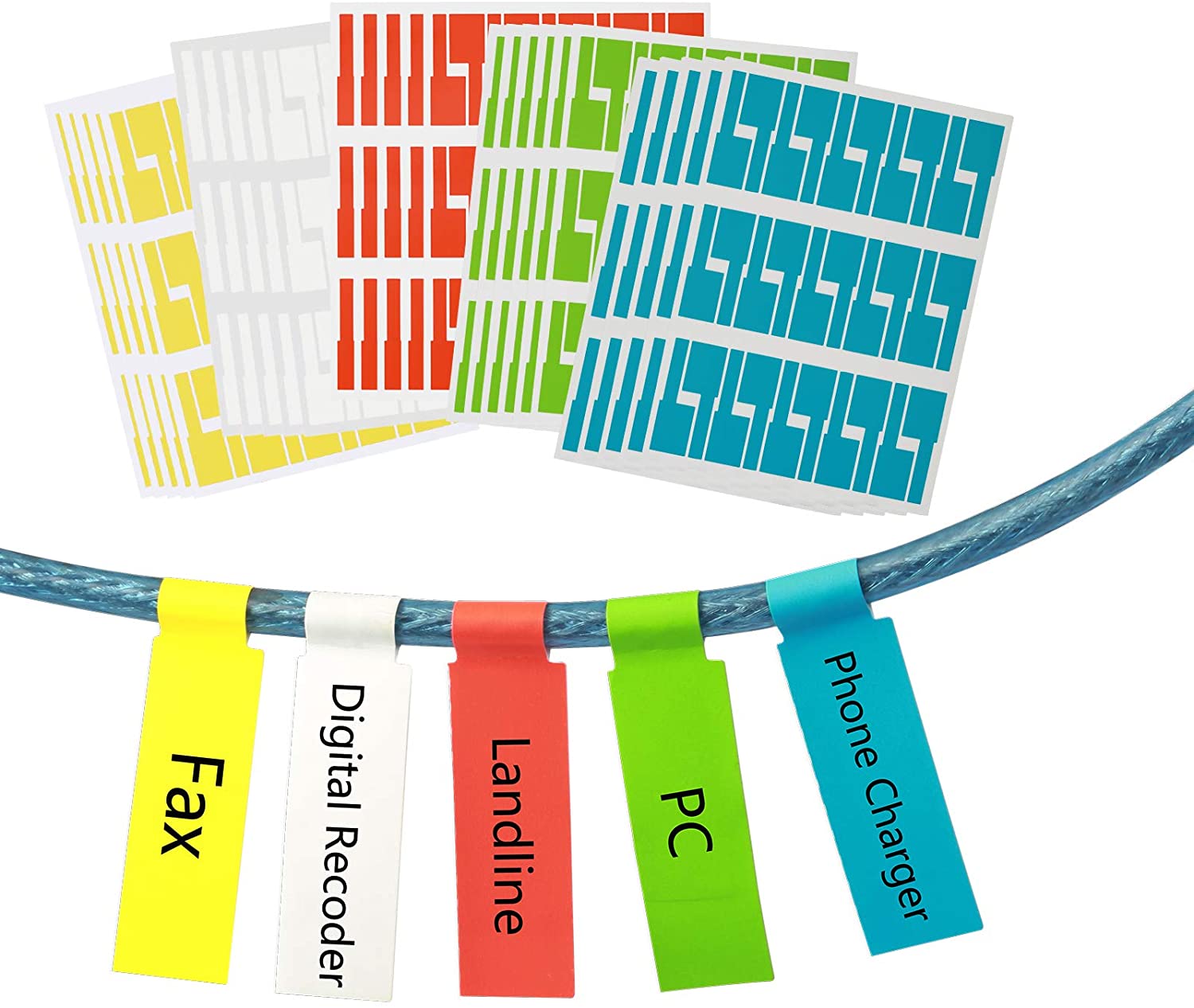 750 Pcs Self-Adhesive Cable Labels ZoomSky Waterproof Wire Label Tear ...