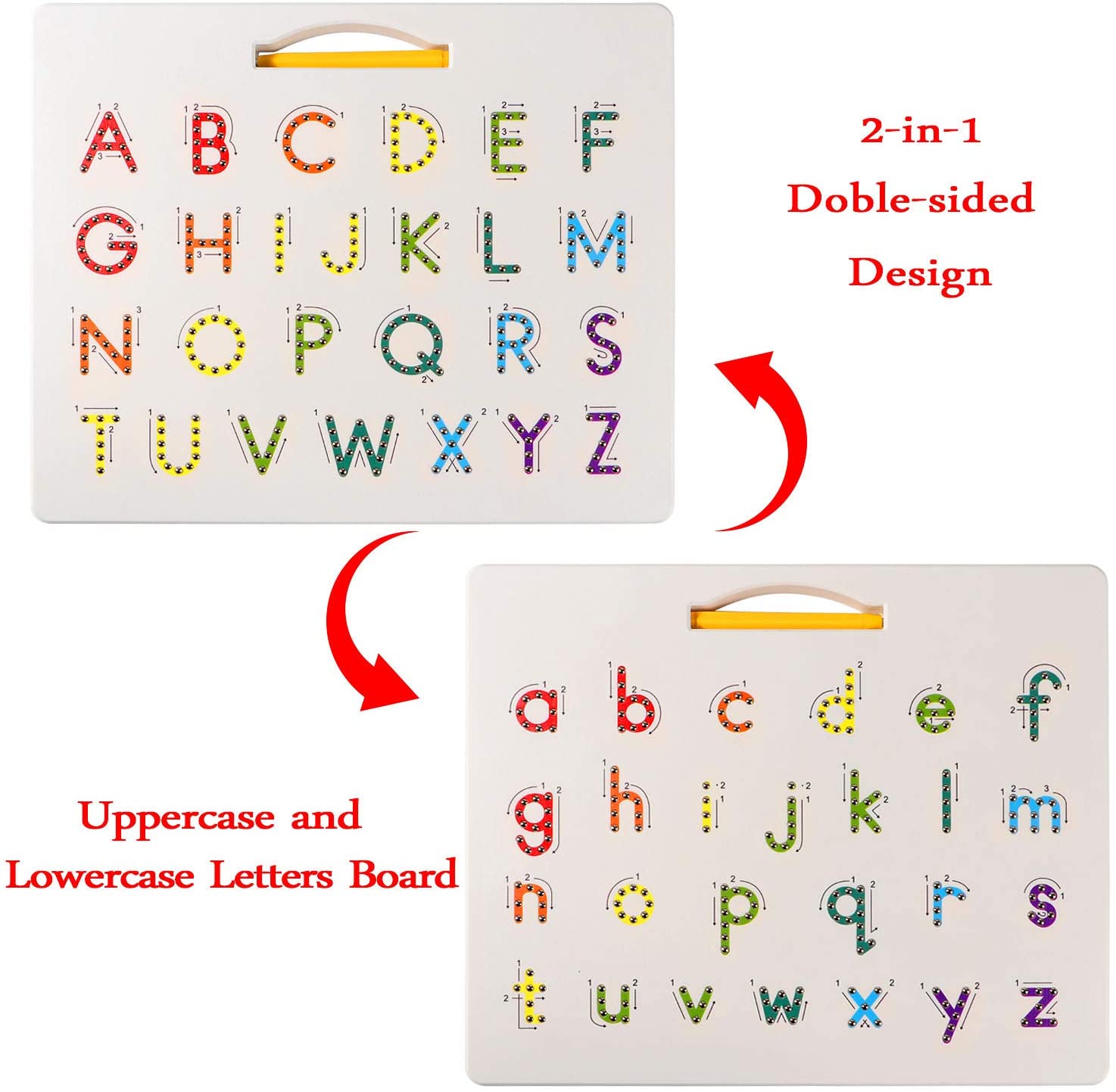 Lewo Magnetic Drawing Board Double-Sided Doodle Board Tracing Board ABC ...