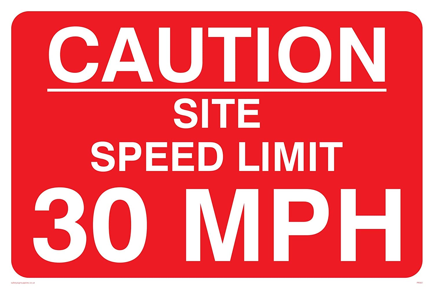 Viking Signs PR561-A2L-AC”Caution Site Speed Limit 30mph” Sign ...