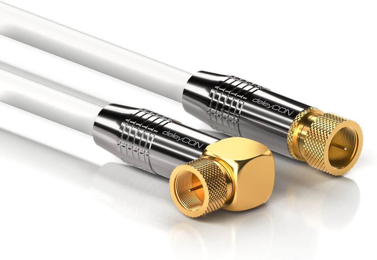 deleyCON 5m (16.40 ft.) SAT Antenna Cable Coaxial Satellite Cable Gold ...