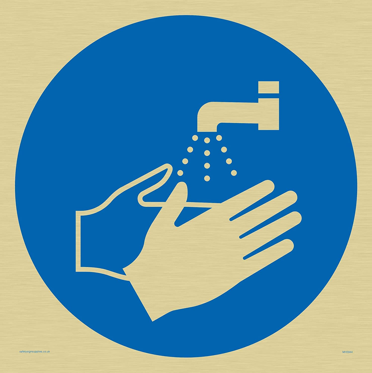 Hand wash symbol sign – Plastic Semi-rigid Gold – BigaMart