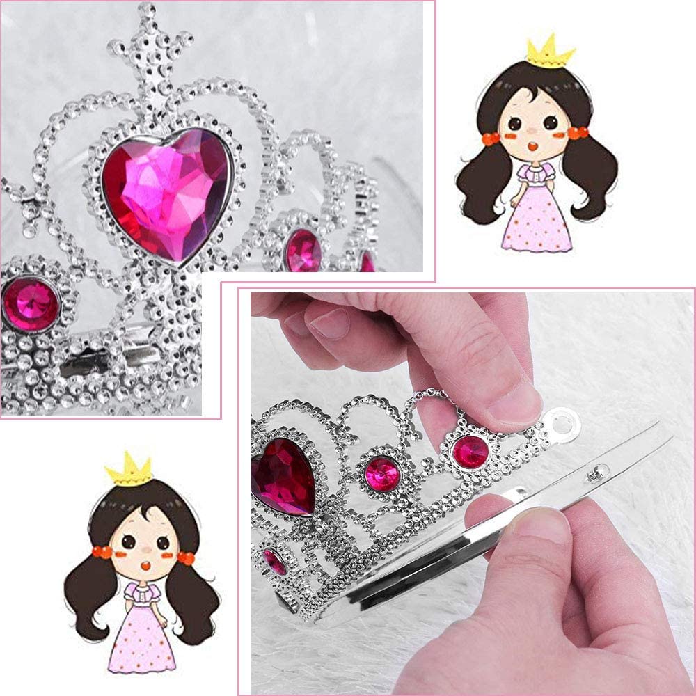 A 7 Pieces Princess Crown Set, Princess Tiara Set, Plastic Crown, Dress ...