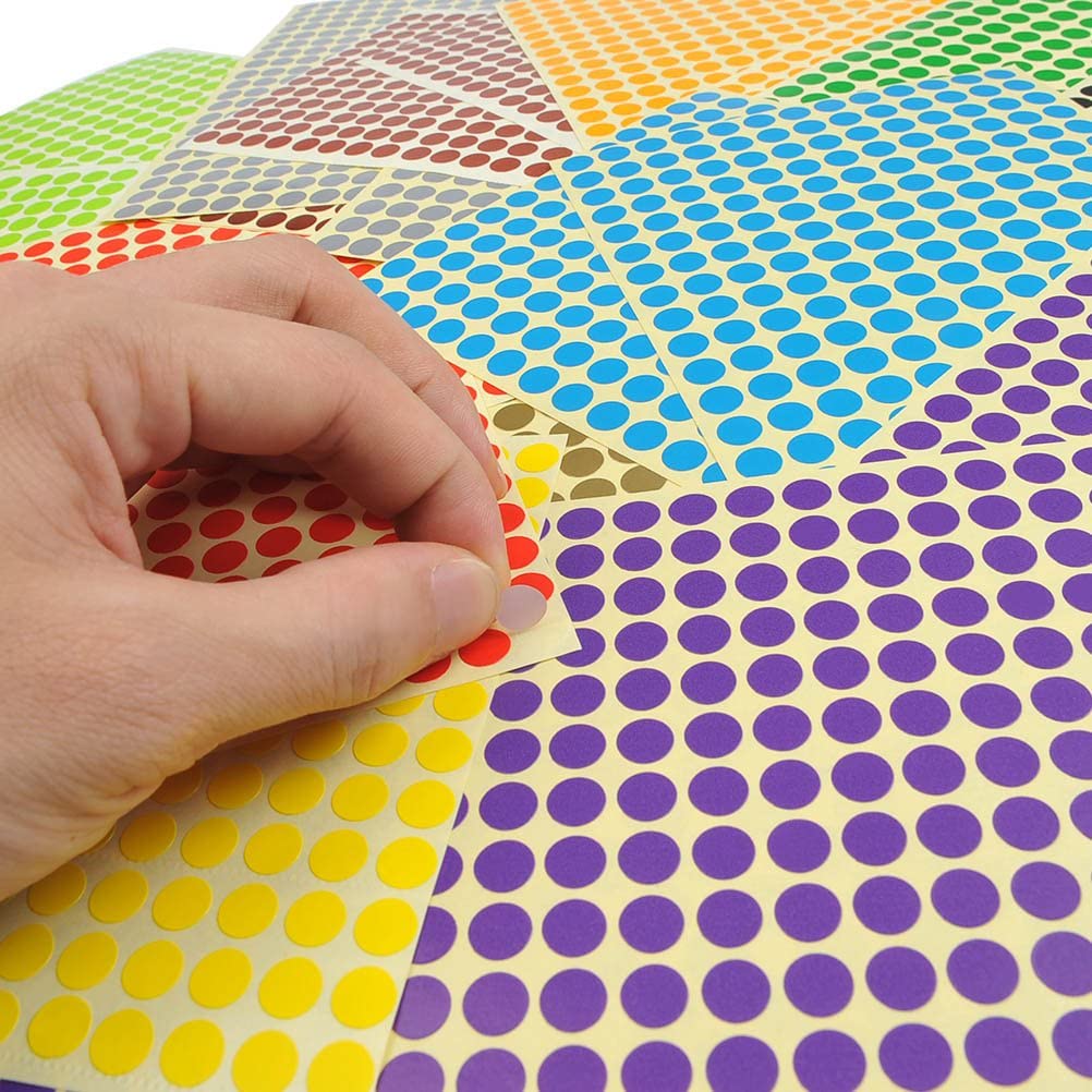 YOTINO 7280 Sticky Dots Color Coding Labels Self Adhesive Dot Stickers ...