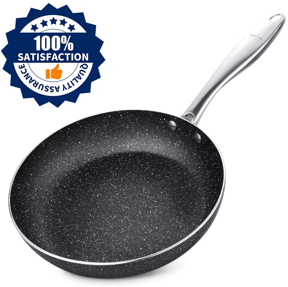 SKY LIGHT Frying Pan Induction 24cm, Stone-Derived Nonstick Coating ...