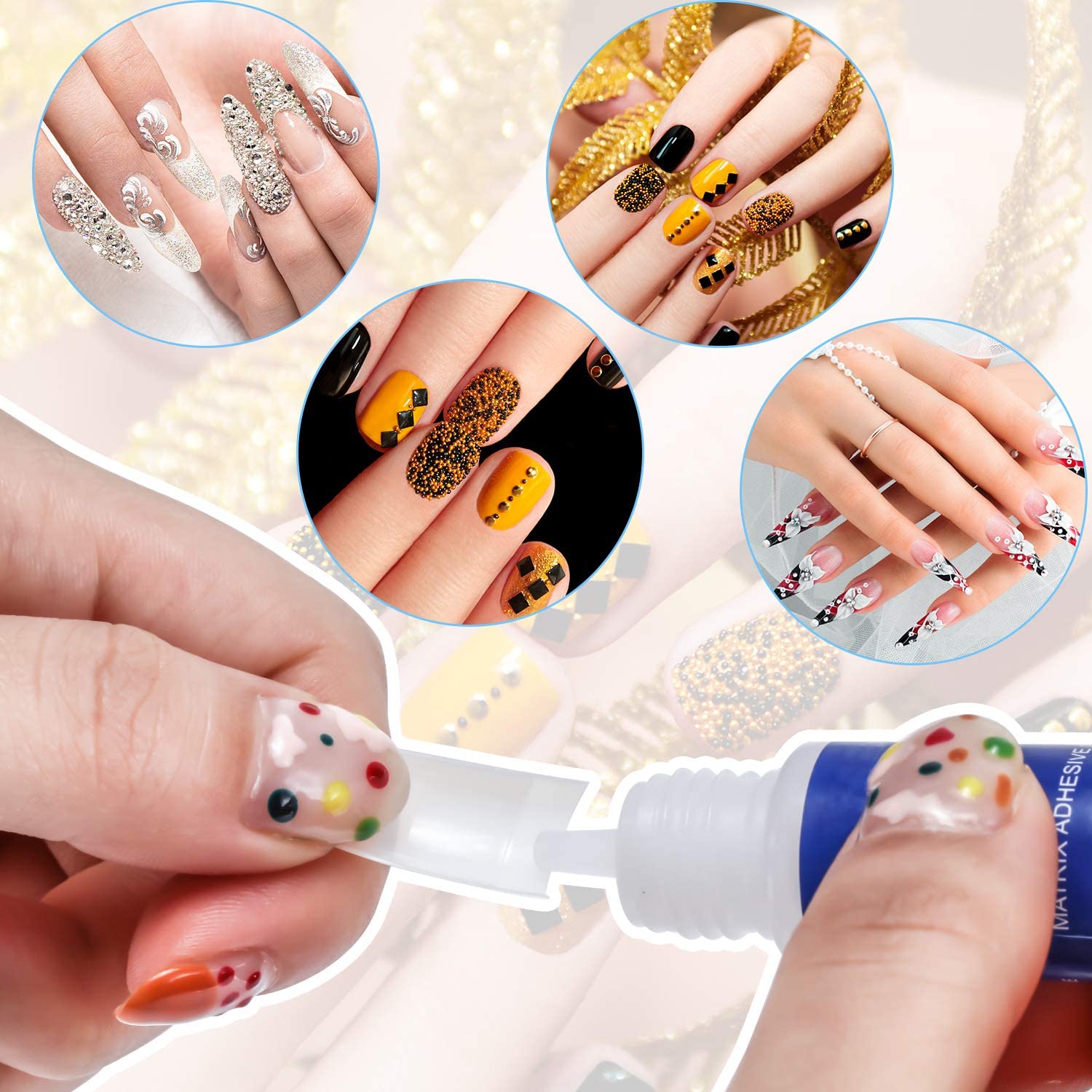 12 Bottles Nail Glue Quick Drying Nail Glue Adhesive Beauty Nail False ...
